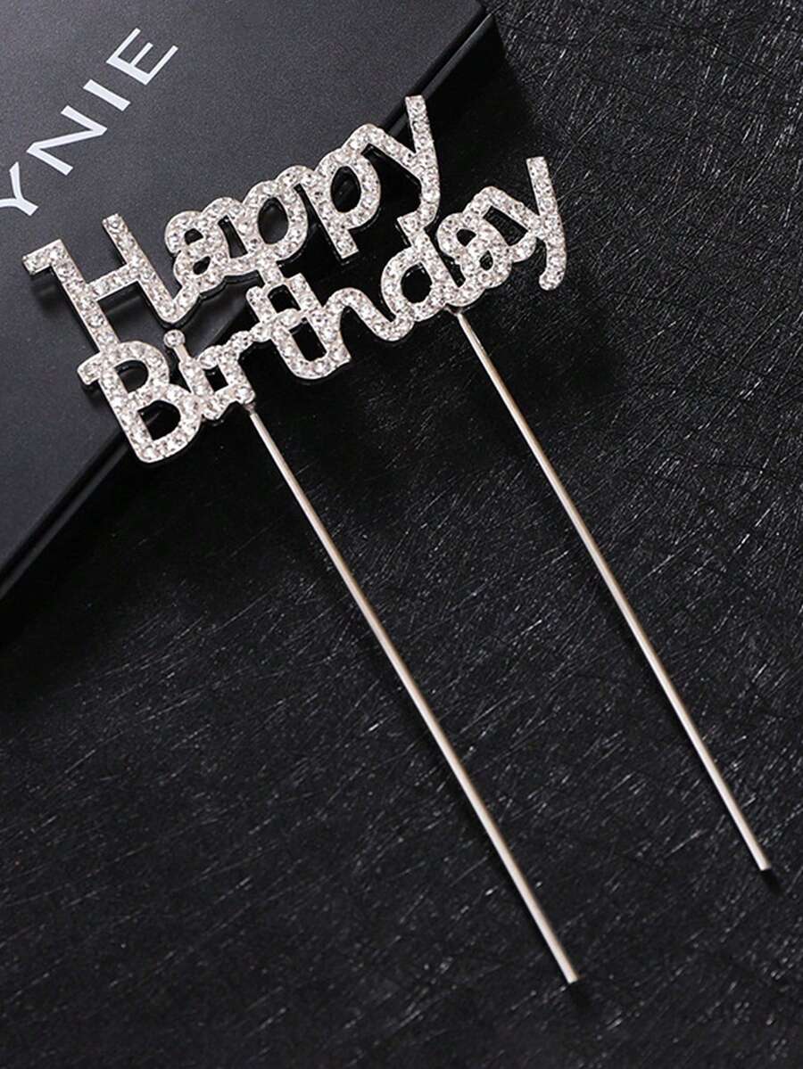 Cross-Border Happy Birthday Cake Topper, Crystal Birthday Cake Topper ...