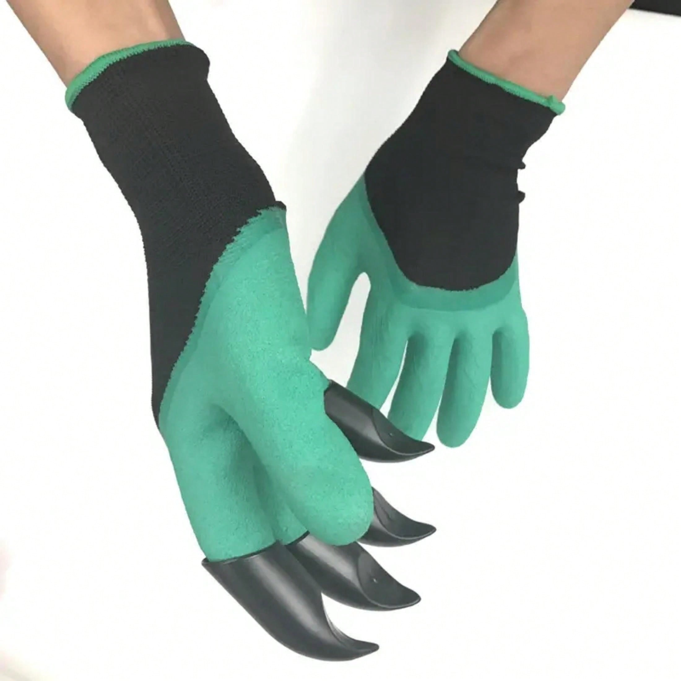 2pcs Garden Digging Gloves With Rubber Coating For Labor Safety And ...