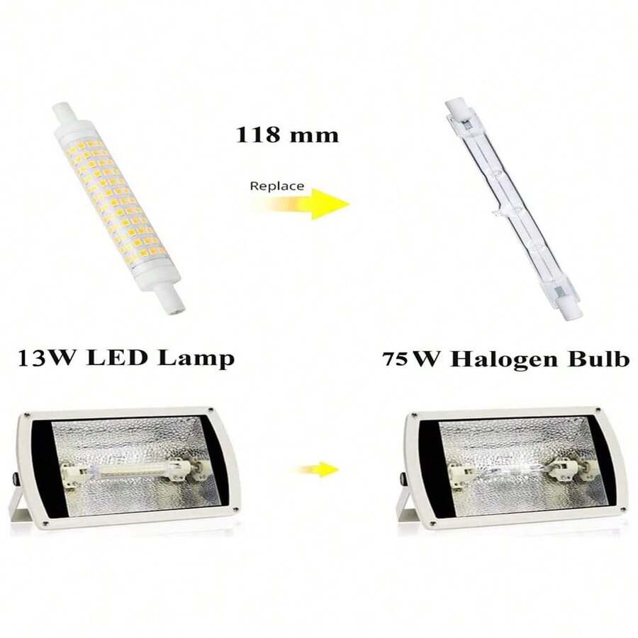 LED R7S 78mm/118mm 9W/13W J78/J118 Tubes Equivalent To Halogen 65W/85W ...
