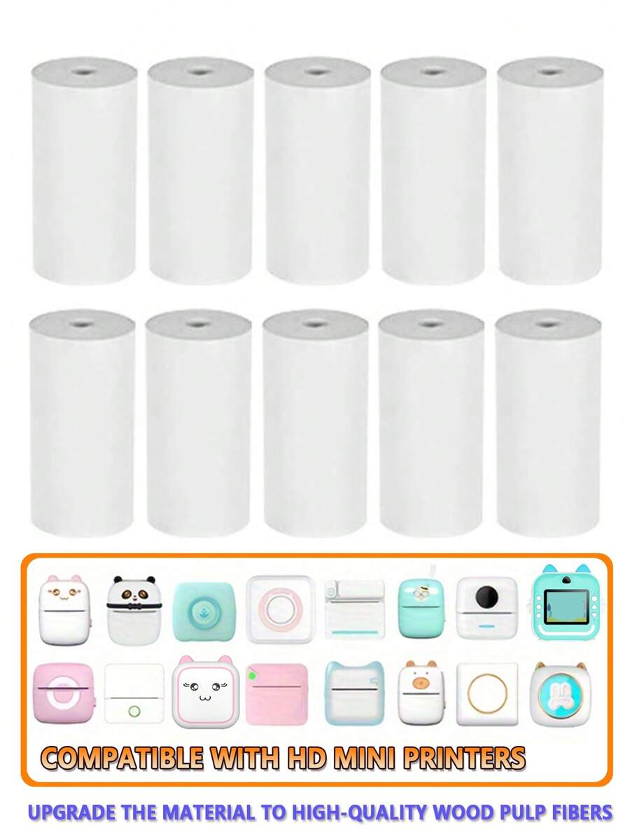 FoBianJie 10 Pcs Mini Printer Paper Material Selection Eood Pulp Fiber ...