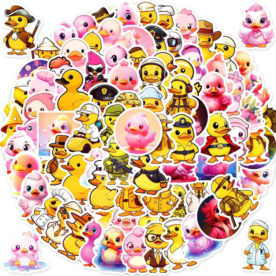 100PCS Duck Stickers, Vinyl Funny Duck Waterproof Stickers For ...