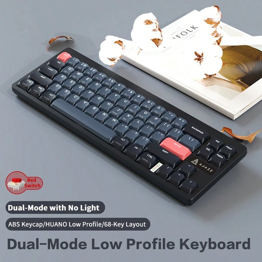 AJAZZ AKL680 Dwarf Switch Mechanical Keyboard Dual Mode Wireless Slim ...