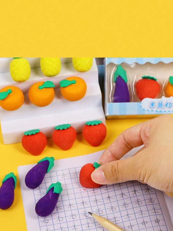 Free Gift Of A Box Of Cartoon Fruits And Vegetables Themed Stationery ...