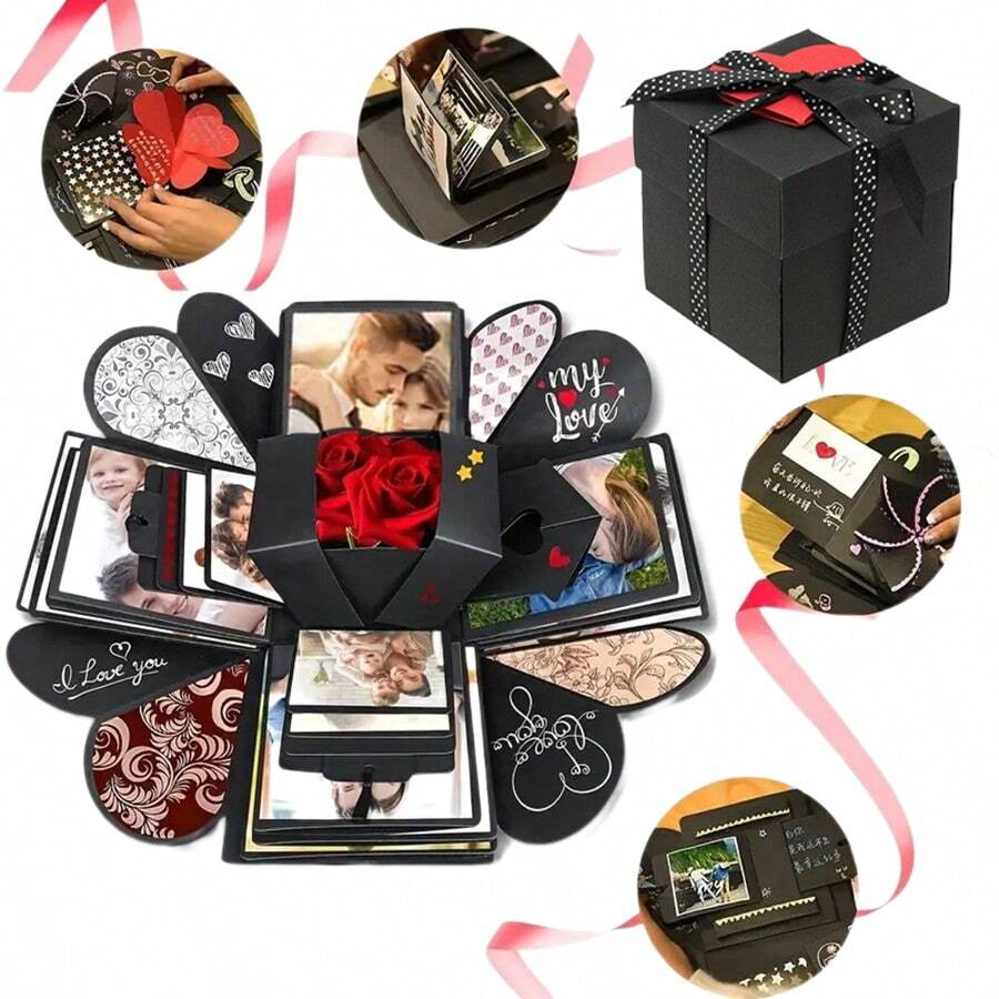 1Set(Square) DIY Explosion Surprise Box DIY Scrapbook Handmade Photo ...