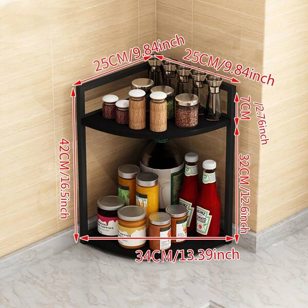 Kitchen Countertop Corner Shelf Storage Rack For Seasonings And ...