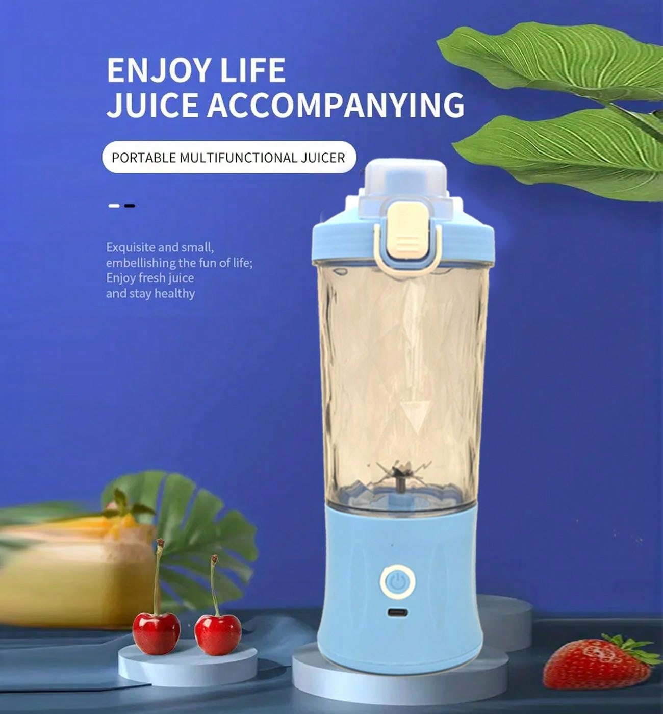 1pc 600ml Portable Juicer, Multifunctional Usb Rechargeable Large ...
