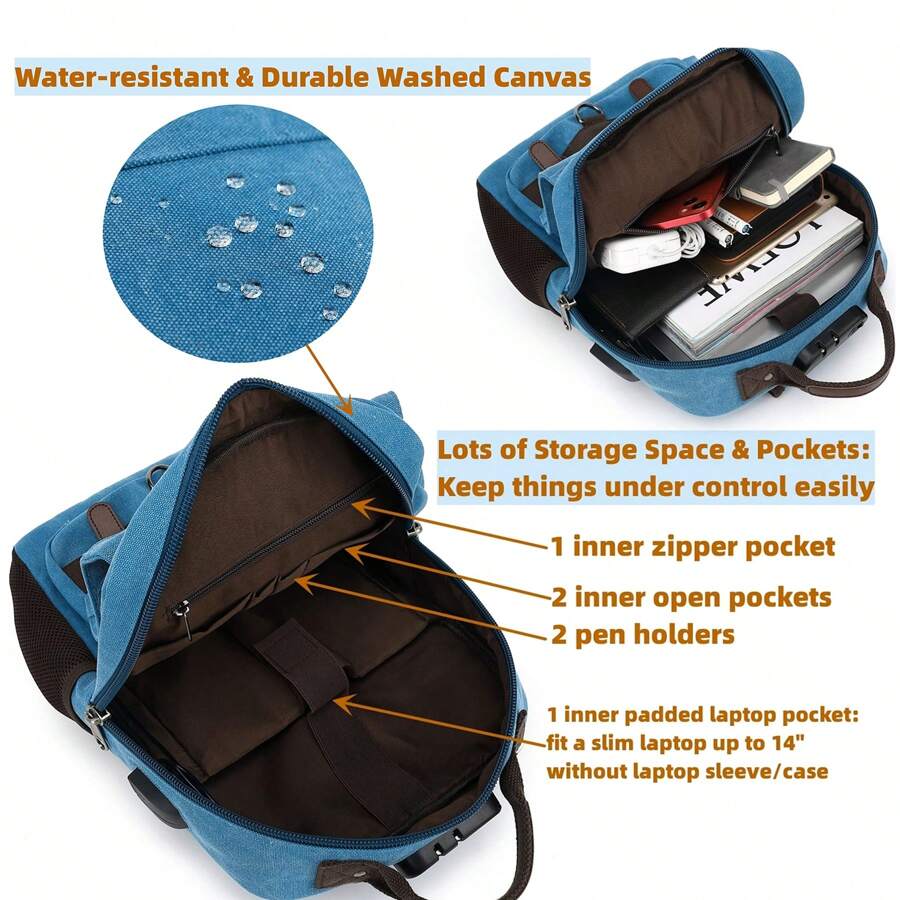 Leaper Canvas Messenger Bag For Men Anti-Theft Crossbody Bags Sling Bag ...