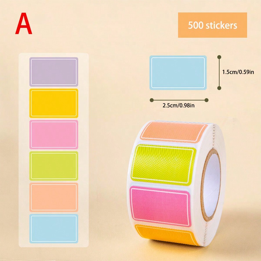 1pc Colorful Self-Adhesive Waterproof Label Sticker, Easy Peel And ...