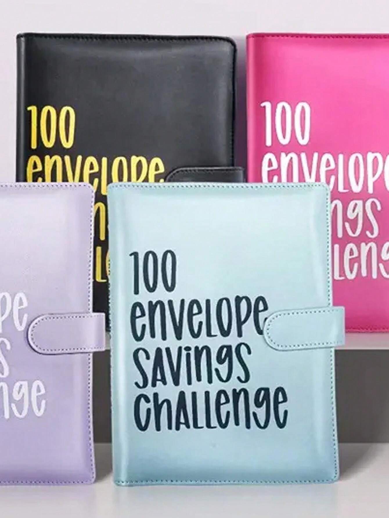 100 Envelope Saving Challenge Binder, 1 Piece Budget Binder, Money ...