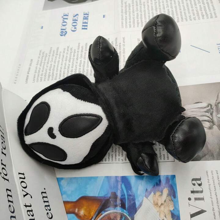 Black Ghost Face Cartoon Cute Tricky Plush Toys Soft Doll Movie Reaper ...