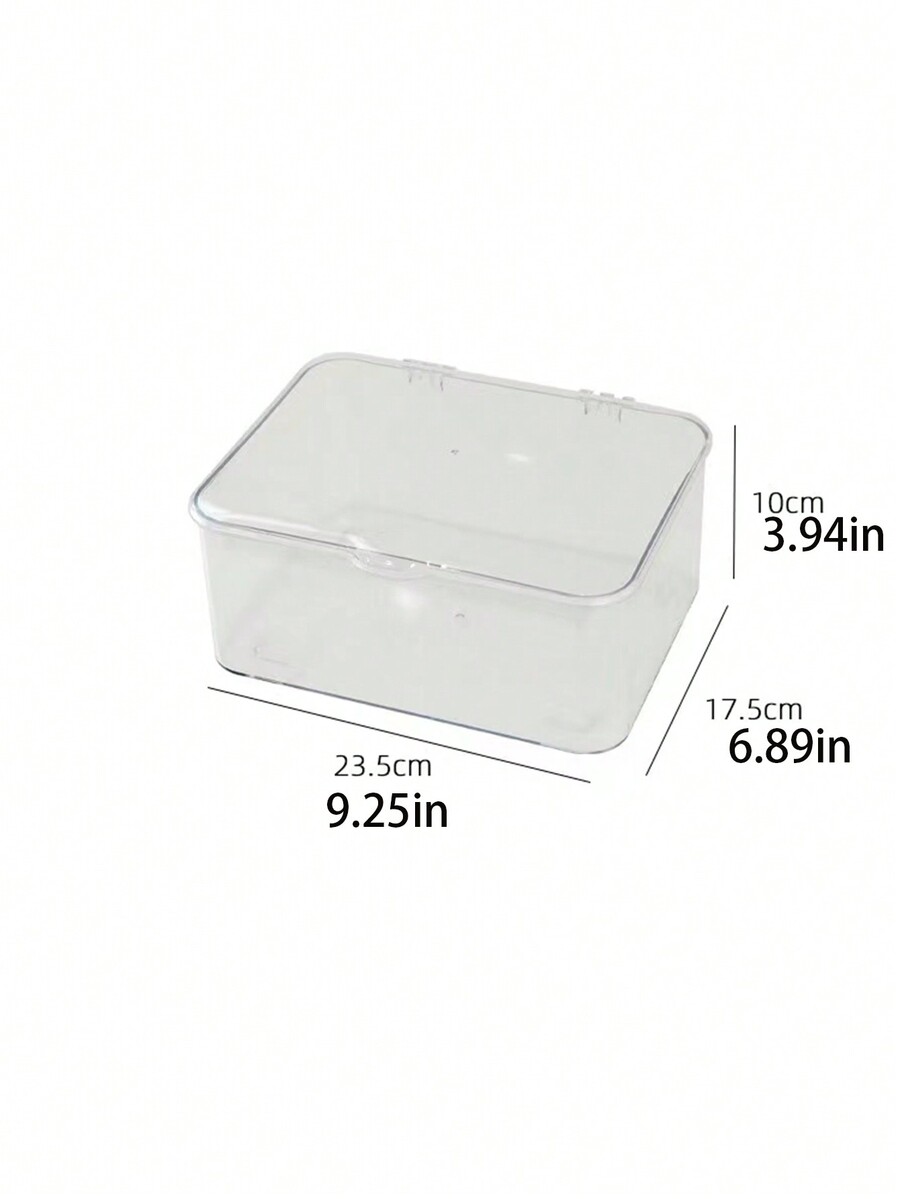 1pc Transparent Acrylic Desktop Storage Box With Cover For Stationery ...