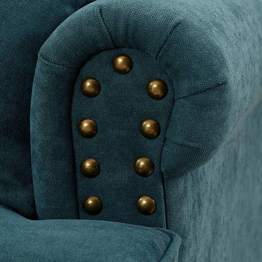 Modern Sofa For Living Room,38" Green Chenille Sofa Couch, Sectional ...