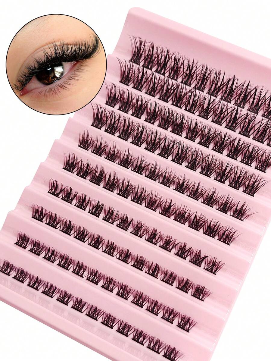 Rikuaild 120 Clusters Individual Lashes Natural Look Fluffy Cluster Lashes DIY Eyelash Extension ...