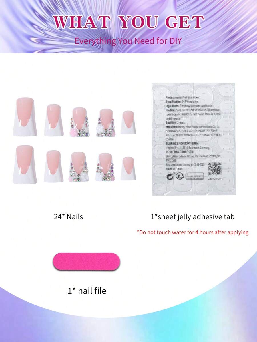 Change Your Style Now, 24pcs Medium Length Y2K Duck Toe Nail 3D Patch ...