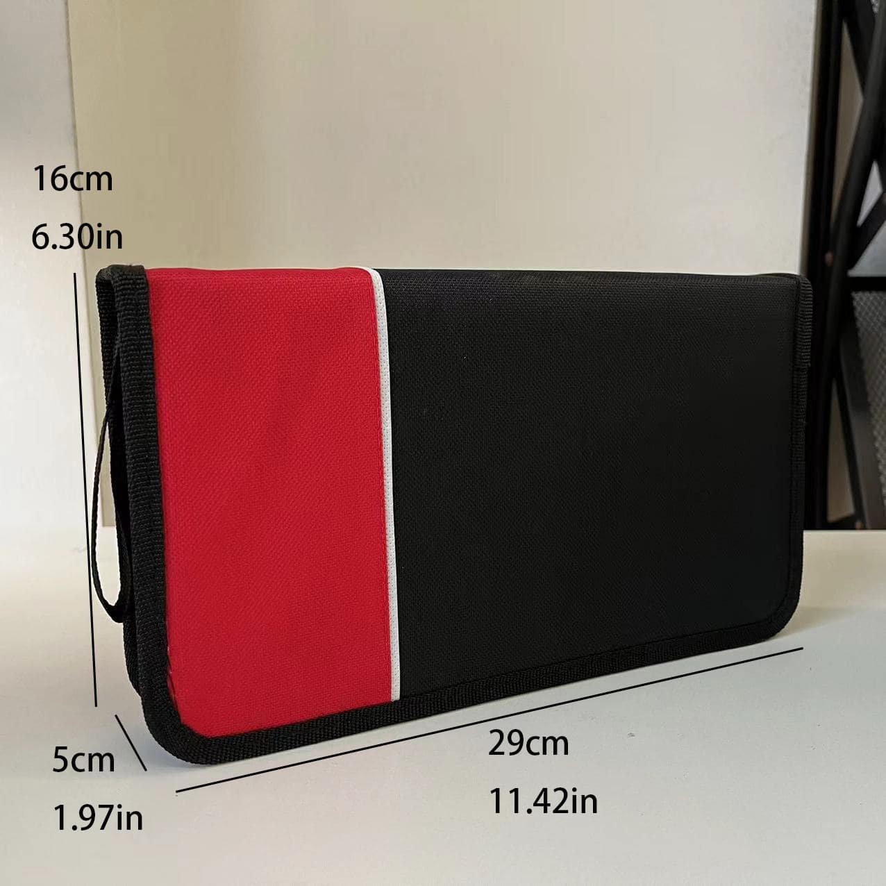 A Red, Thick Canvas CD Storage Case With Multiple Specifications That ...