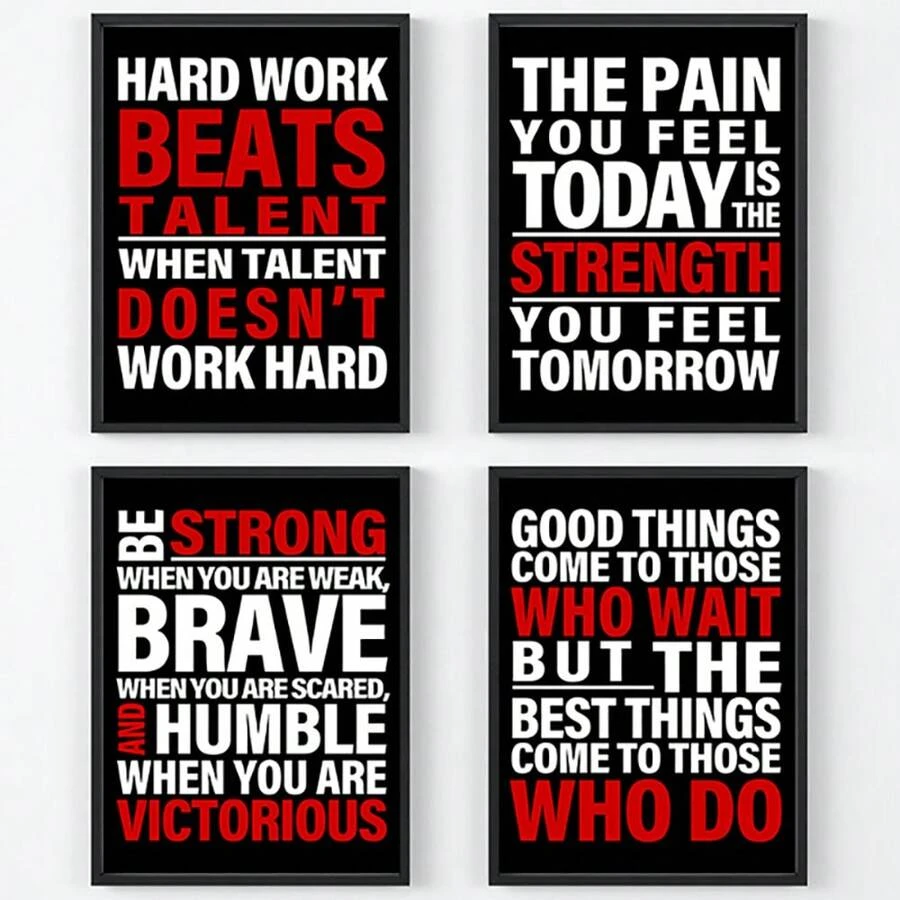 A Set Of 4 Motivational Quote Posters In Simple Style, A5/A4/A3 Sizes ...