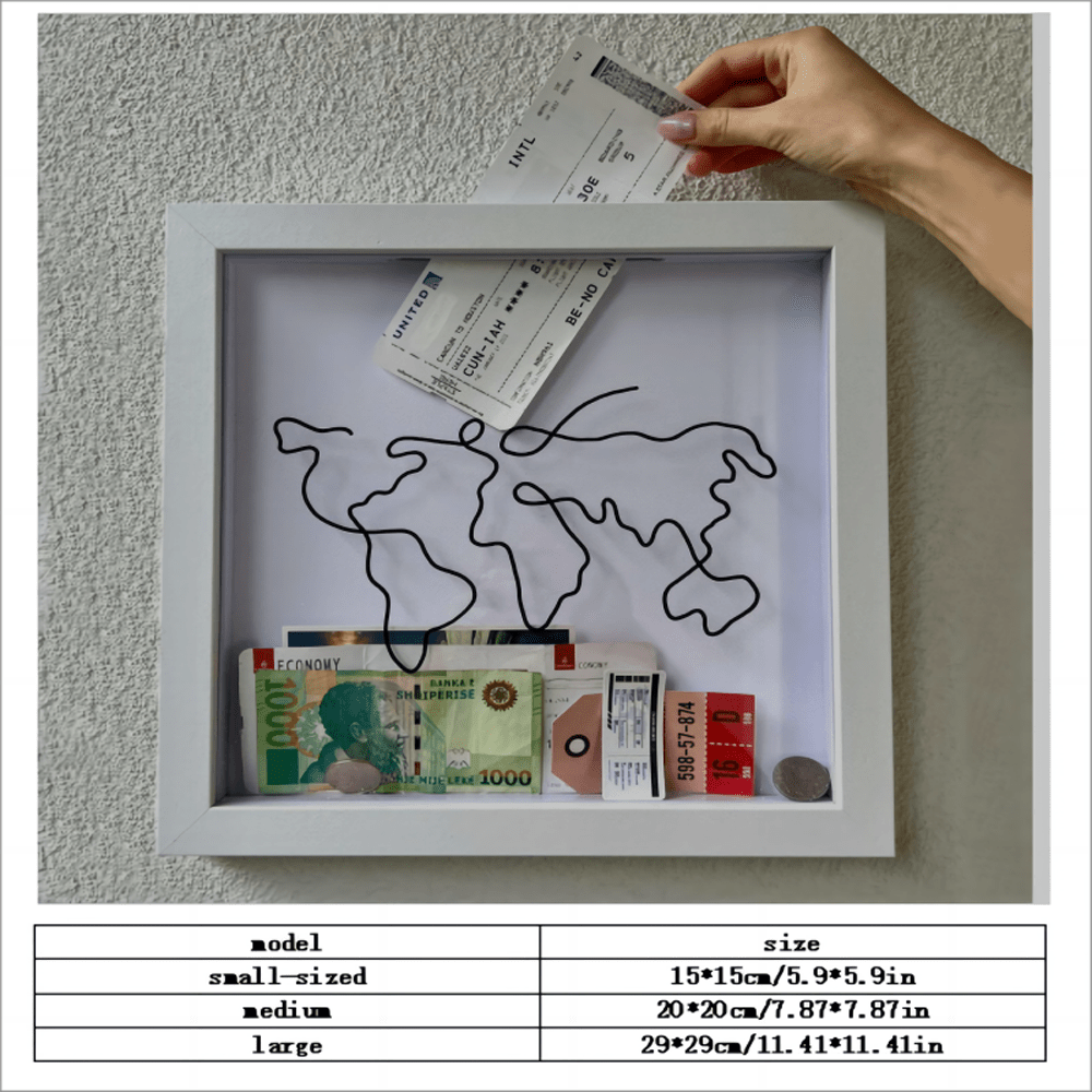 1PC Adventure Archive Box,Souvenir Money Box Map Box Photo Frame Money ...