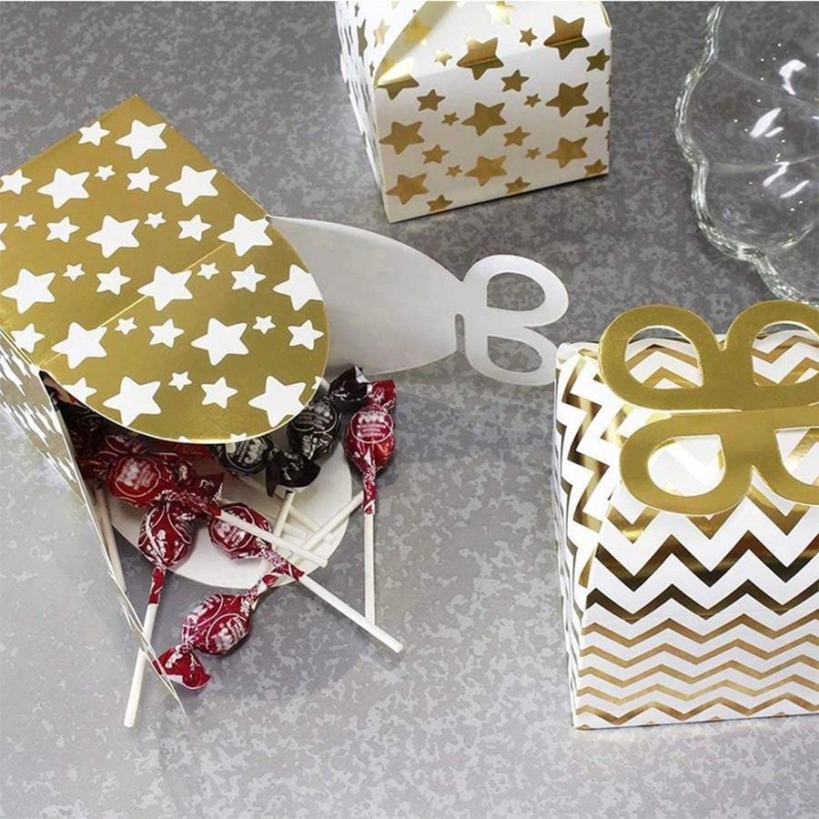 Party Gift Wrapping Party Box Gold Butterfly Small Square Box Event ...