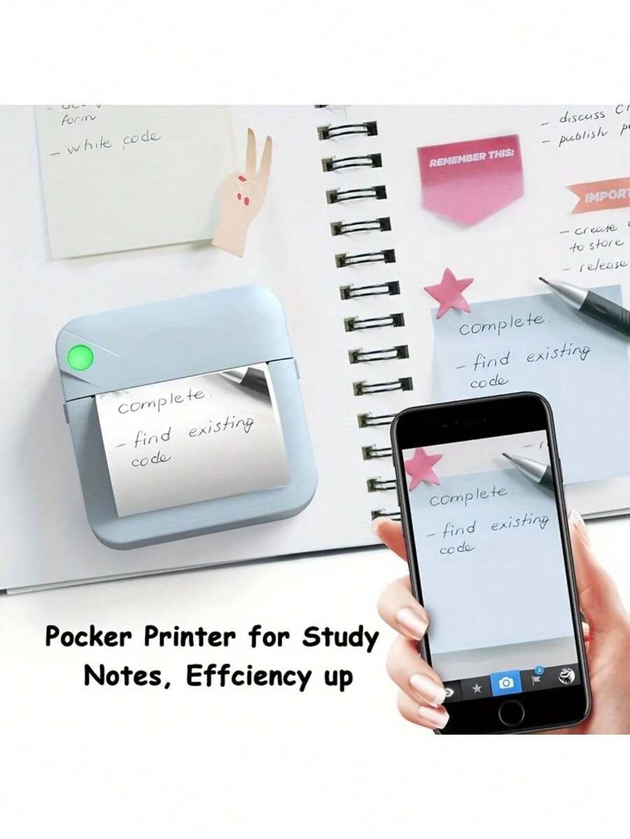 20PCS Mini Printer Paper, 57mm Width White Thermal Paper Self Adhesive ...