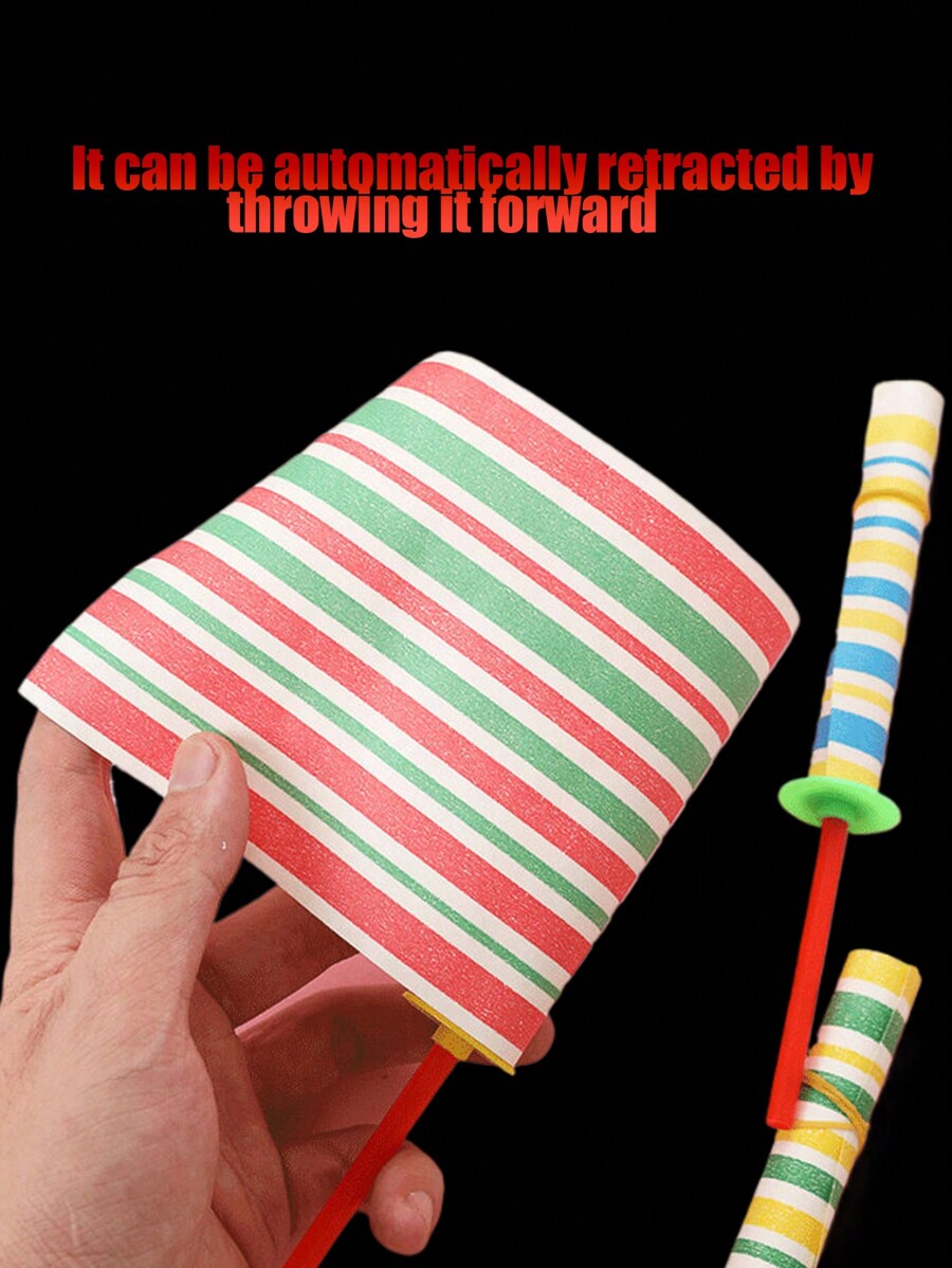 Telescopic Magic Trick Prank Paper Roll Scary Hand Slap Stick For ...