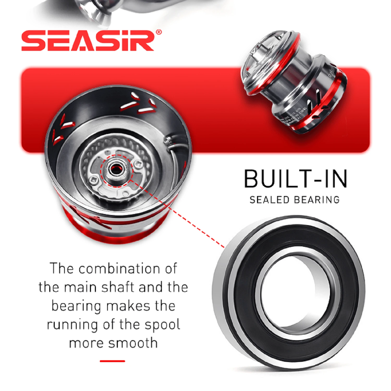 SEASIR Seasir Oer Ultra Light Lanzamiento Largo Carrete De Pesca Giratorio De Bobina Poco ...