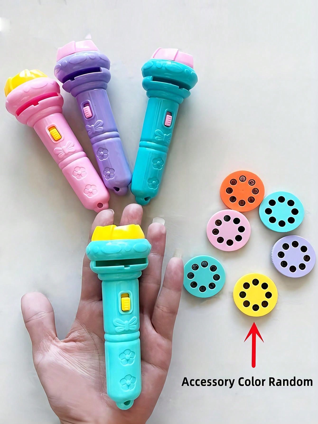 Green Children's Projection Flashlight Mini Toy, Baby Early Education ...