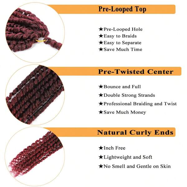 Short Passion Twist Hair 10 Inch Pre-Twisted Passion Twists Crochet ...
