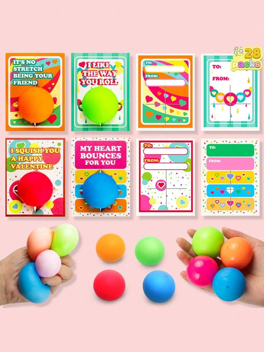 Joyfy 28 Packs Stress Ball Set Stretchy Squishy Toy Balls Sensory ...
