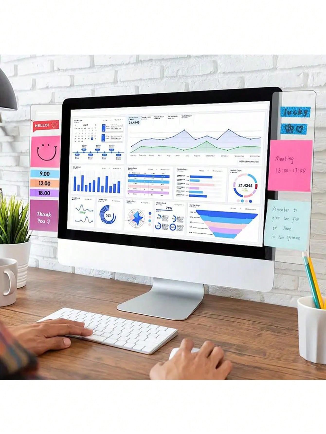 1Pc Desk Accessories Computer Monitor Memo Board Computer Message Board ...