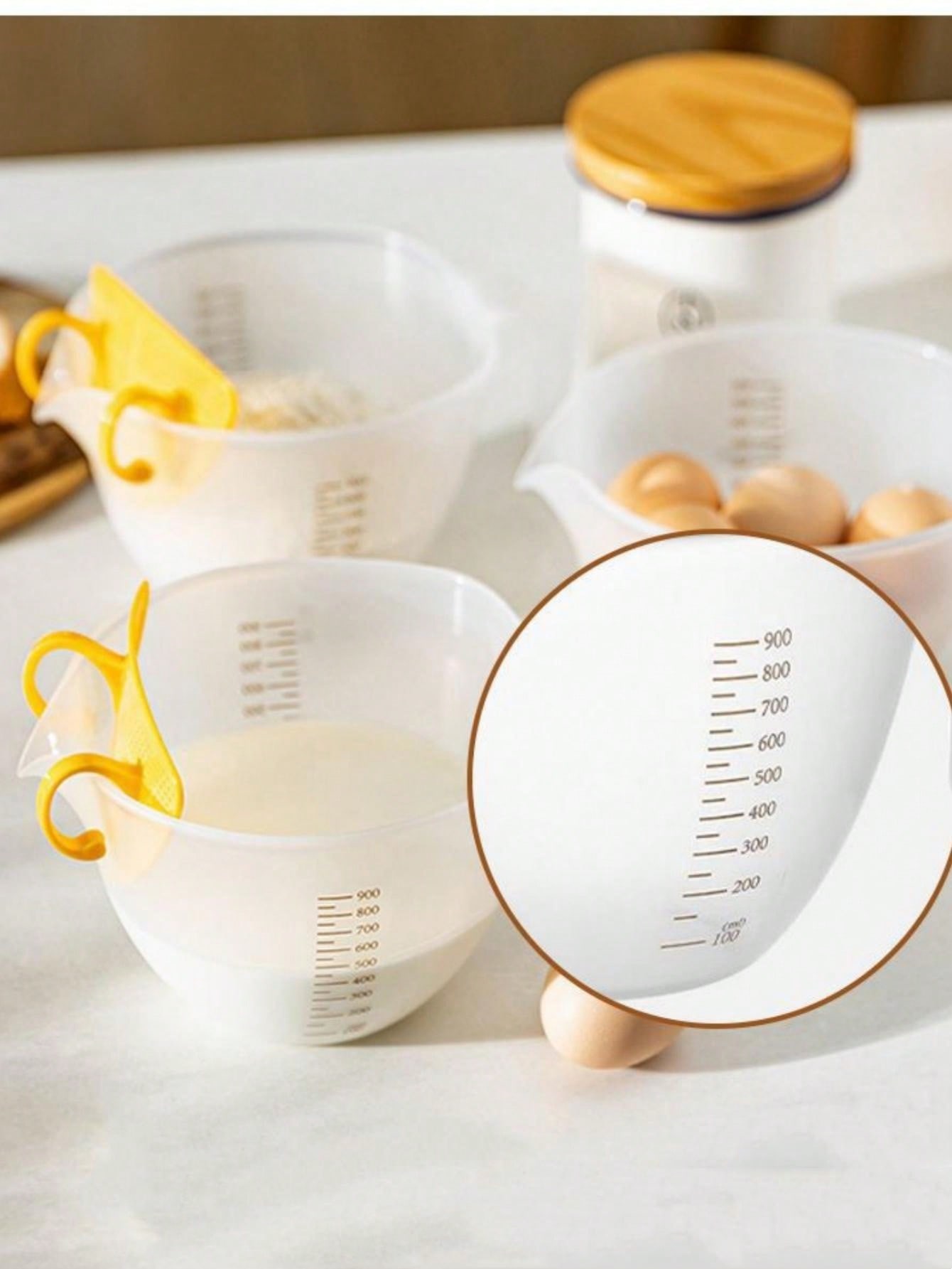 1000ml Household Plastic Measuring Cup With Handle, Clear Scale Liquid ...