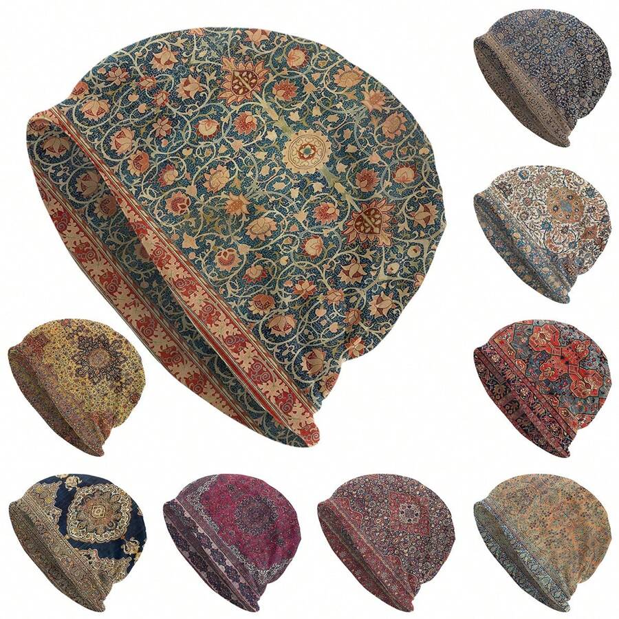 Bohemian Boho Style Skullies Beanies Caps Thin Hat Autumn Spring Bonnet ...