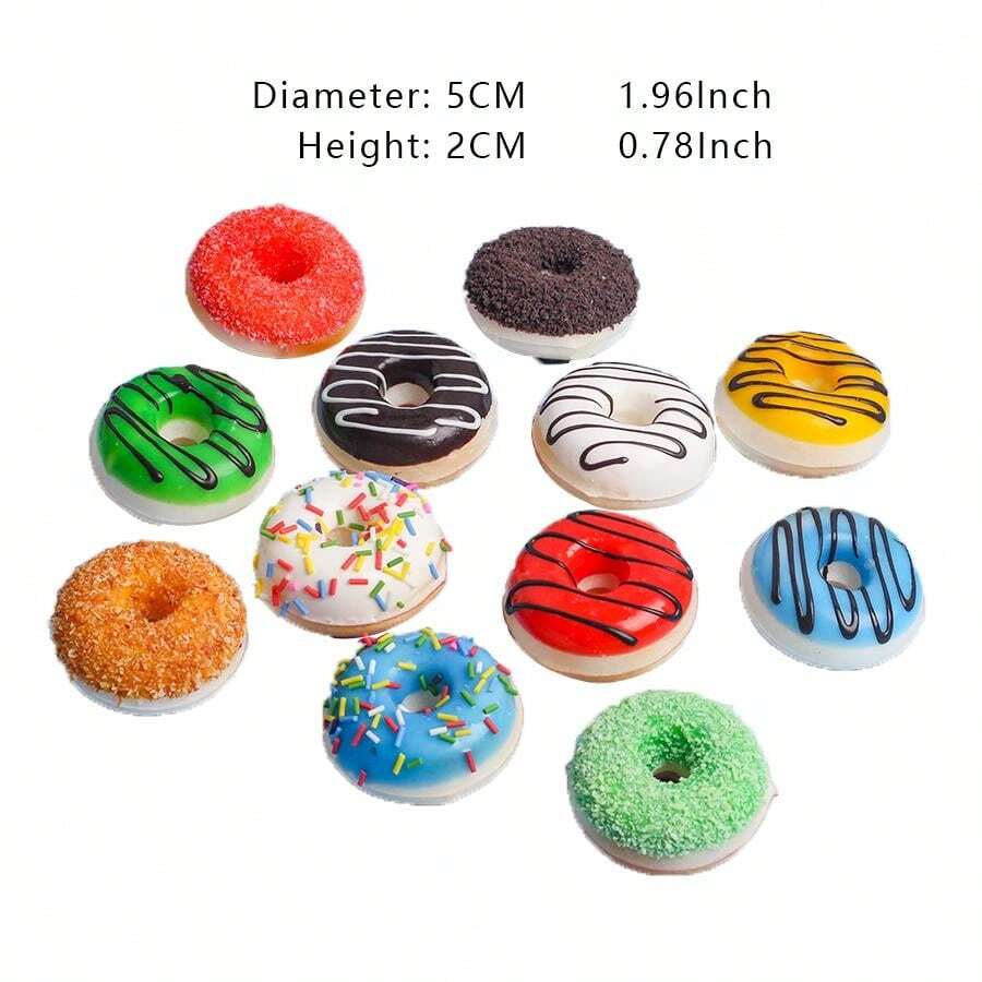 6pcs Round Donut Shaped PU Material Fridge Magnets, Random Color ...