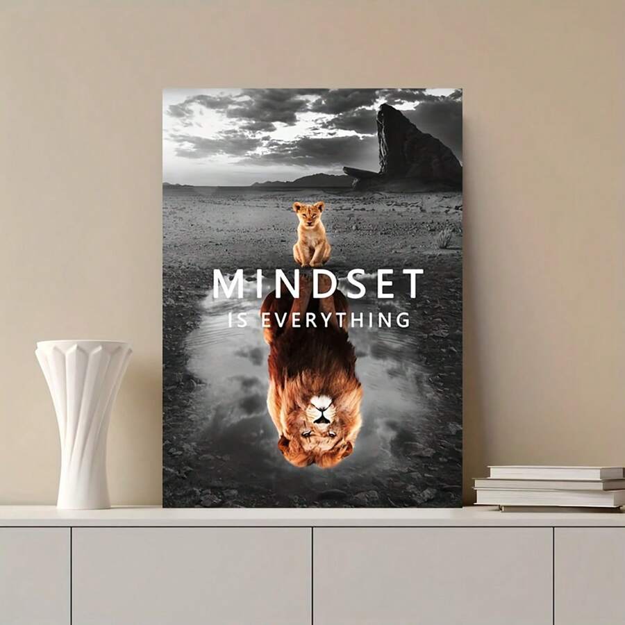1pc Inspirational Canvas Wall Art Mindset Is Everything, Modern ...