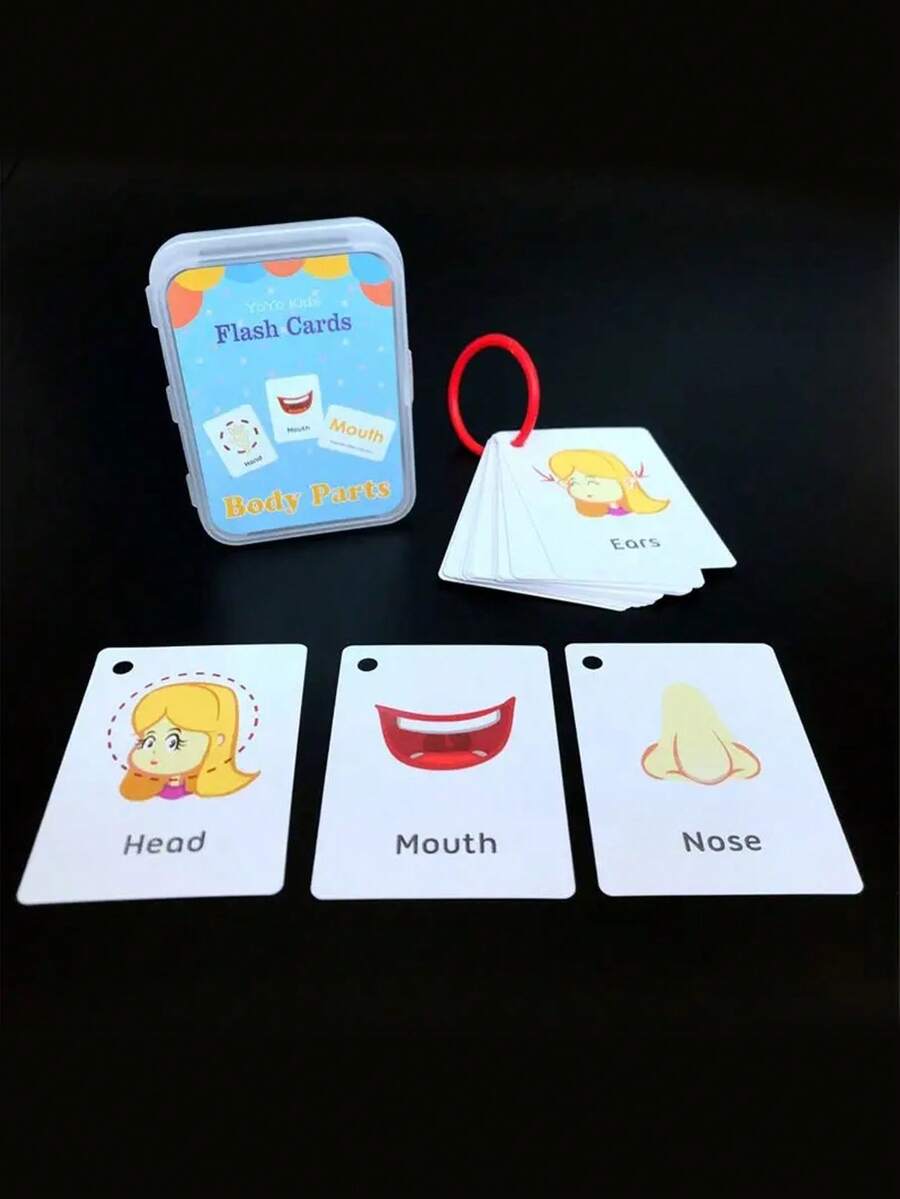 1set Of 20pcs Body Parts & Features Spelling English Flashcards For ...