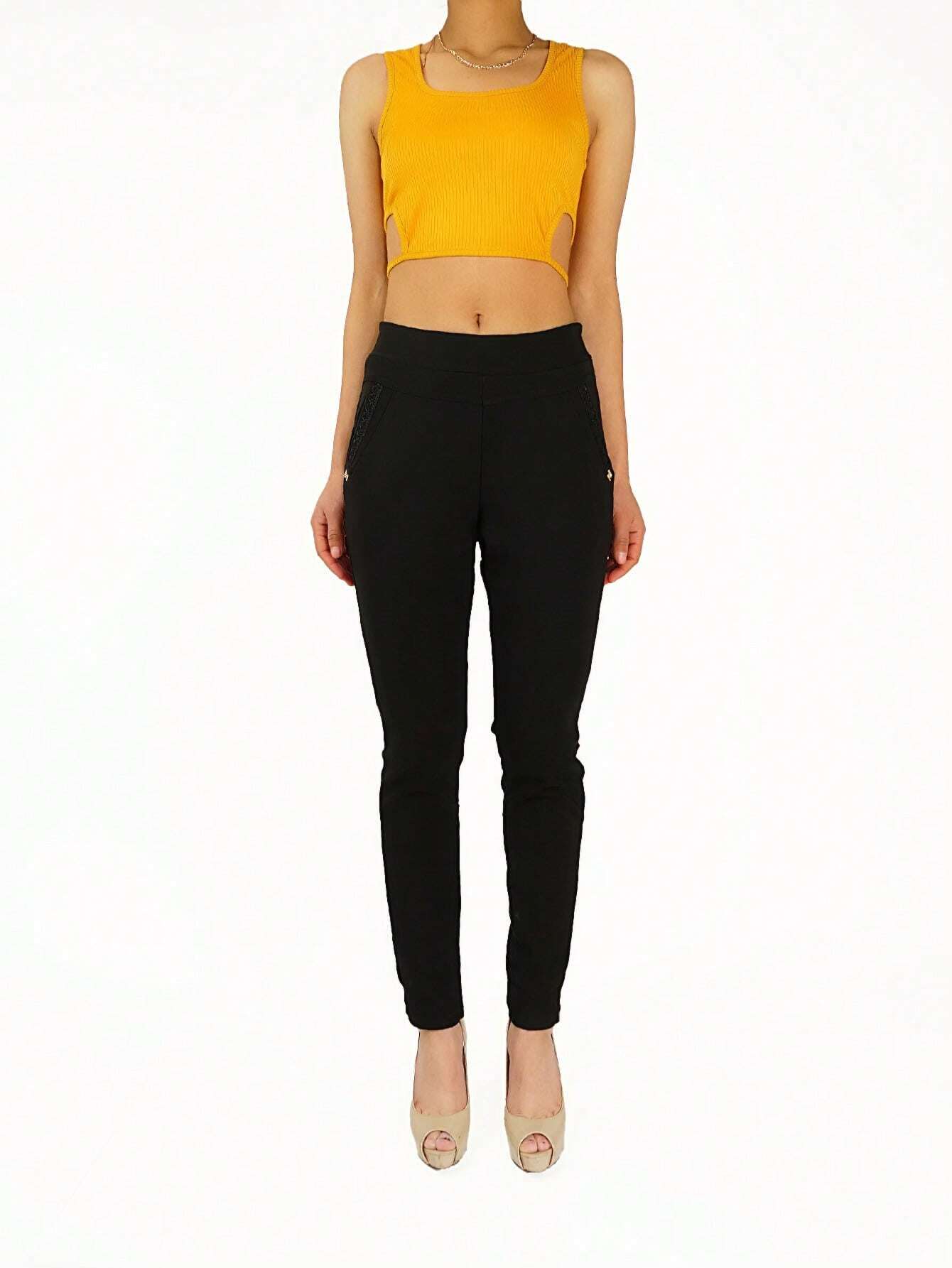 Fried Pants With Soft Touch Spandex | SHEIN USA