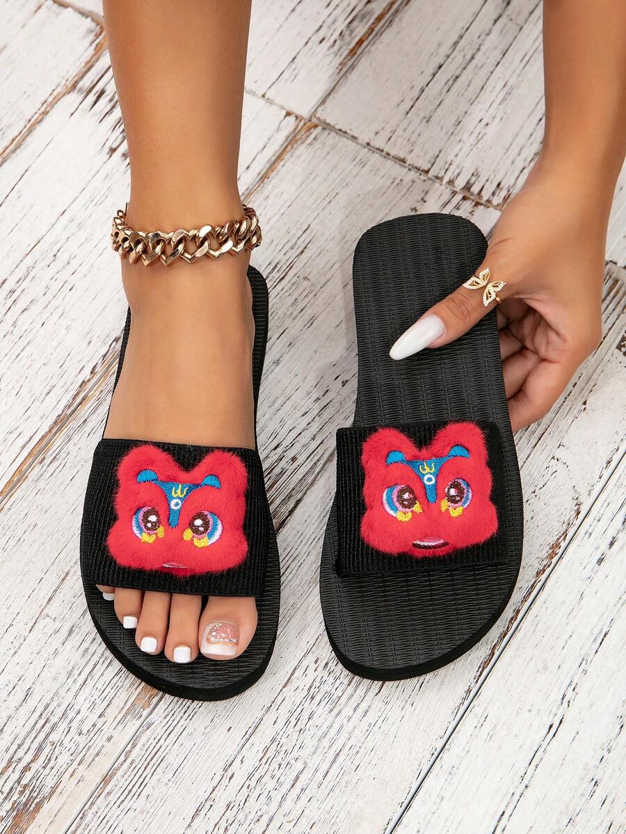 Chinelo Feminino De Design De Cabeça De Tigre Do Ano Novo Chinês 2024 ...