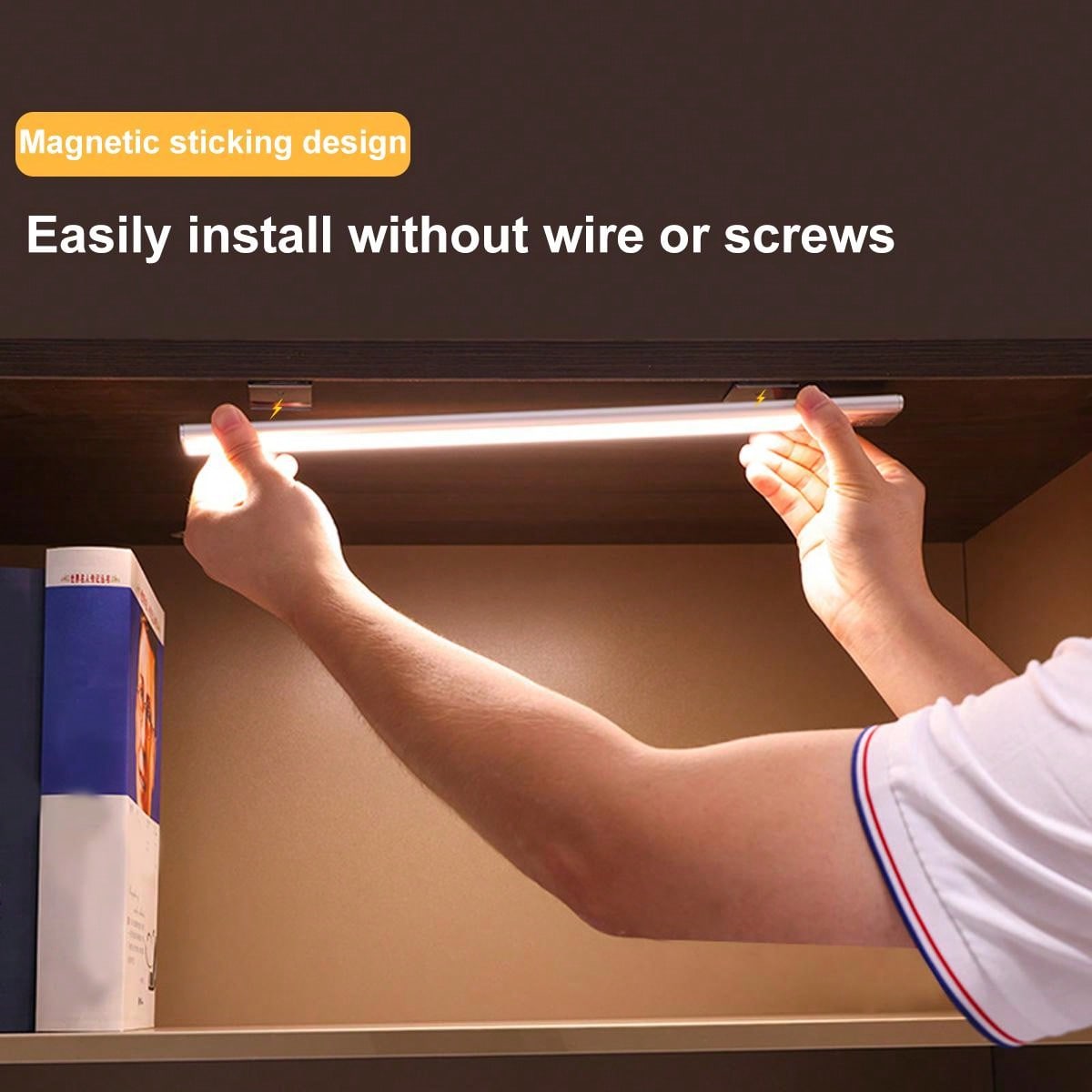 Ultra-Thin Led Motion Sensor Light Strip With Magnet And Adhesive Tape ...