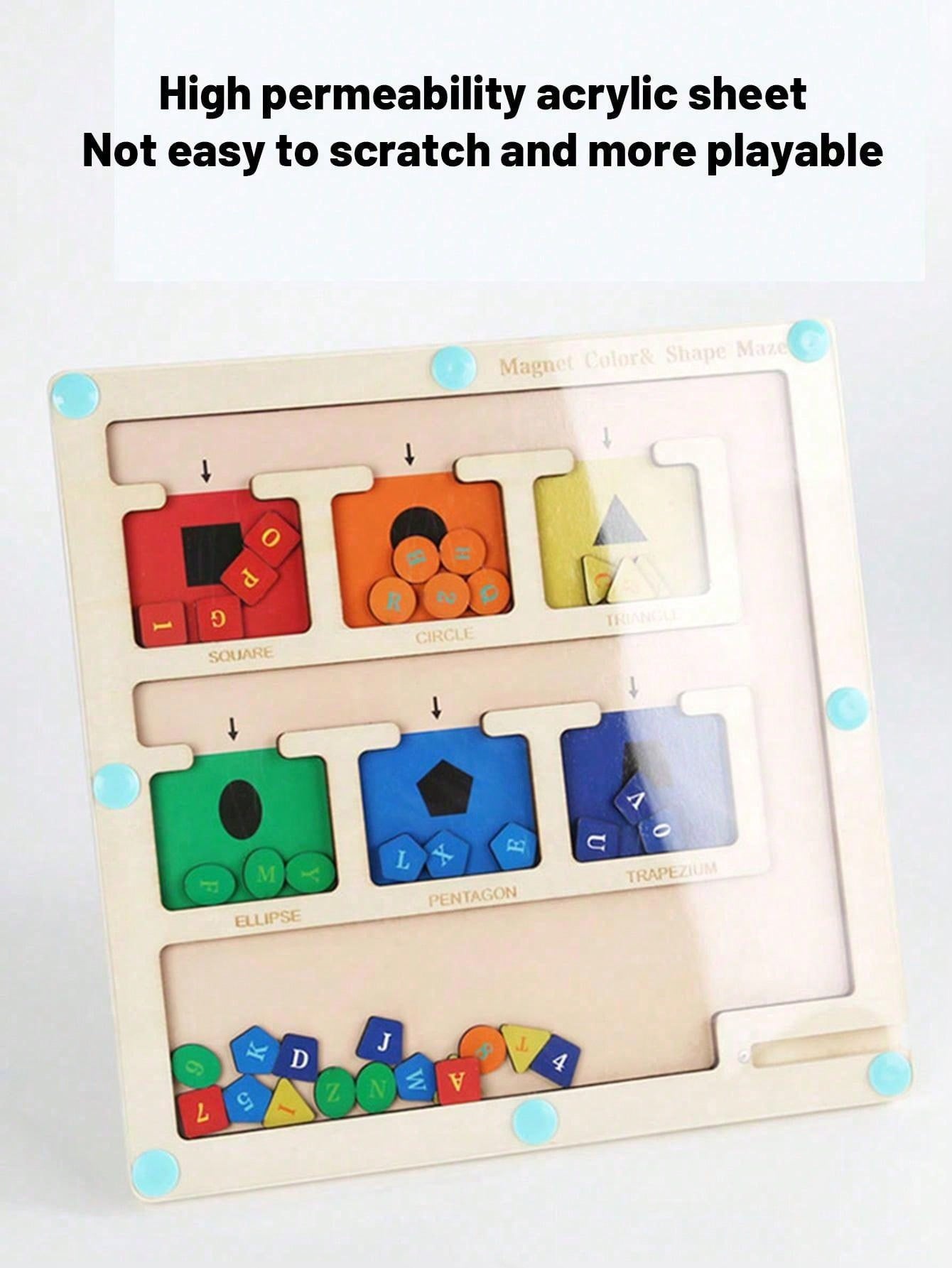 Magnetic Shape Sorting Cognitive Board, Color-Number-Letter Cognitive ...