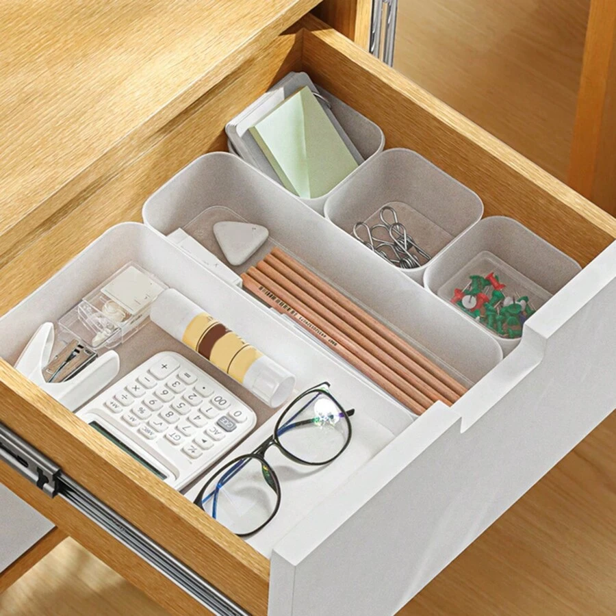 1pc Drawer Storage Box, Frosted Drawer Storage Box, Built-In Sorting ...