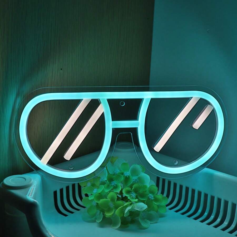 1PC Creative Cool Sunglasses LED Wall Neon Art Sign For Influencer ...