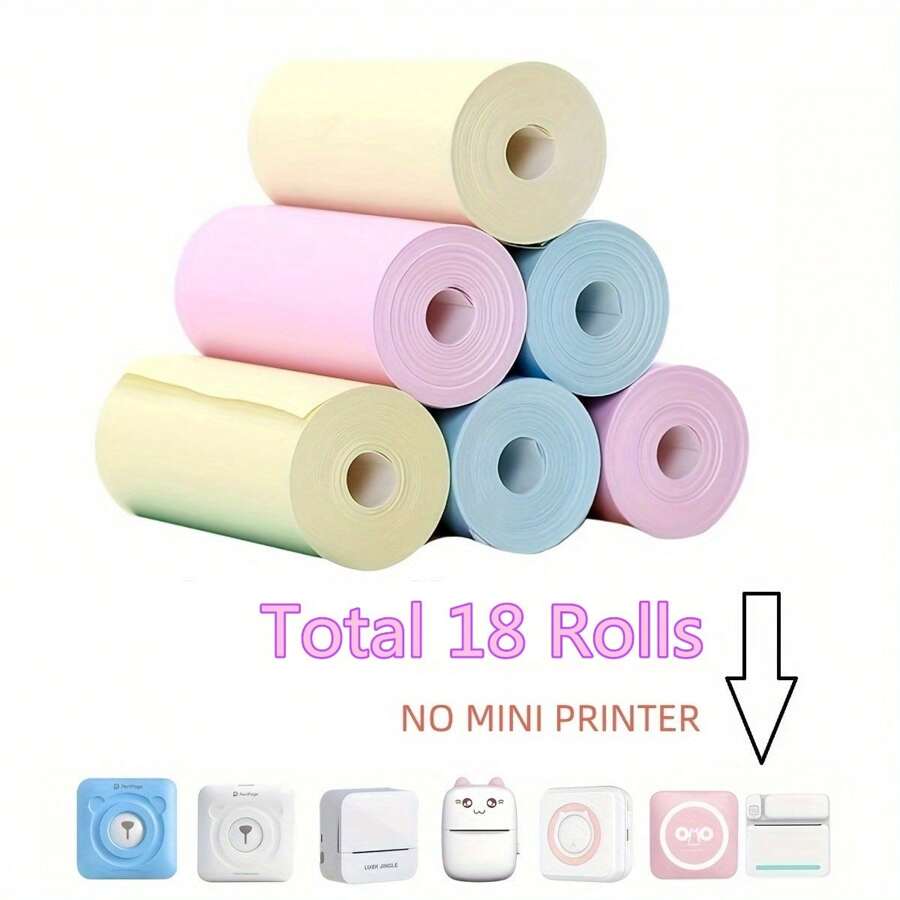 18 Pcs Color Printing Paper, Mini Printer Paper, Printable Sticker ...