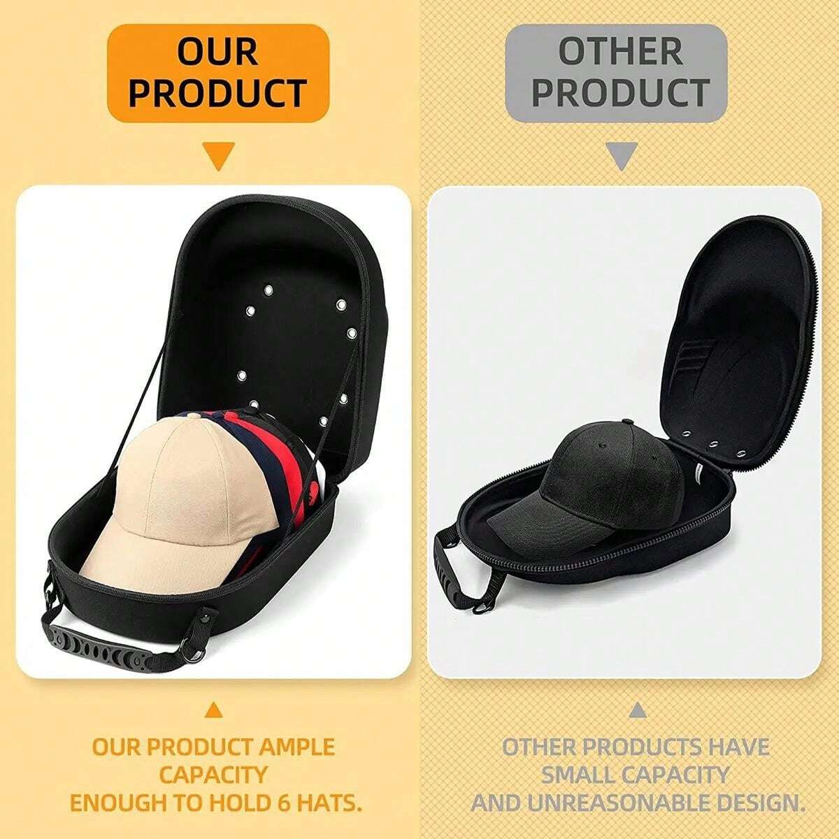 1pc Men's EVA Hat Storage Bag,Baseball Cap Storage Bag,Portable Eva ...