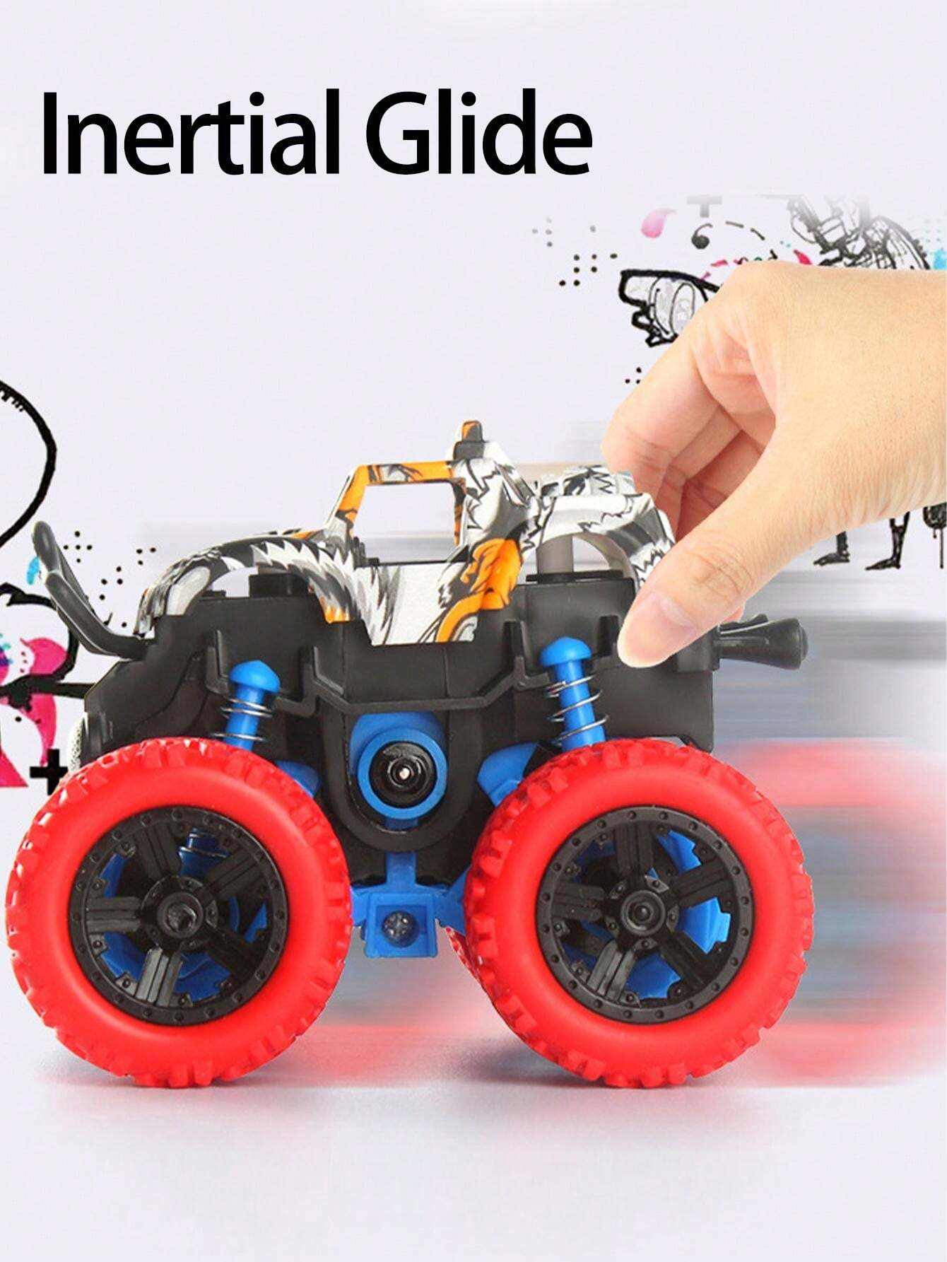 1 Coche De Juguete Para Niños, Vehículo Todoterreno De Inercia Con Tracción En Las Cuatro Ruedas ...