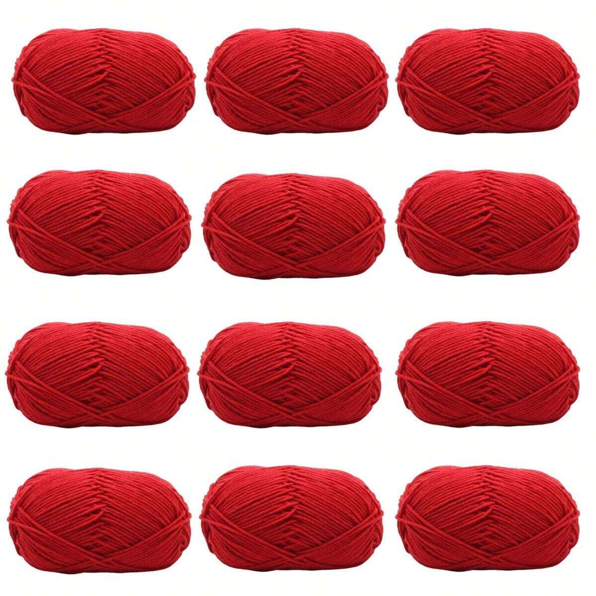 12 Rolls Acrylic Milk Yarn, 4 Ply Yarn Ball For Hand Knitting | SHEIN EUR