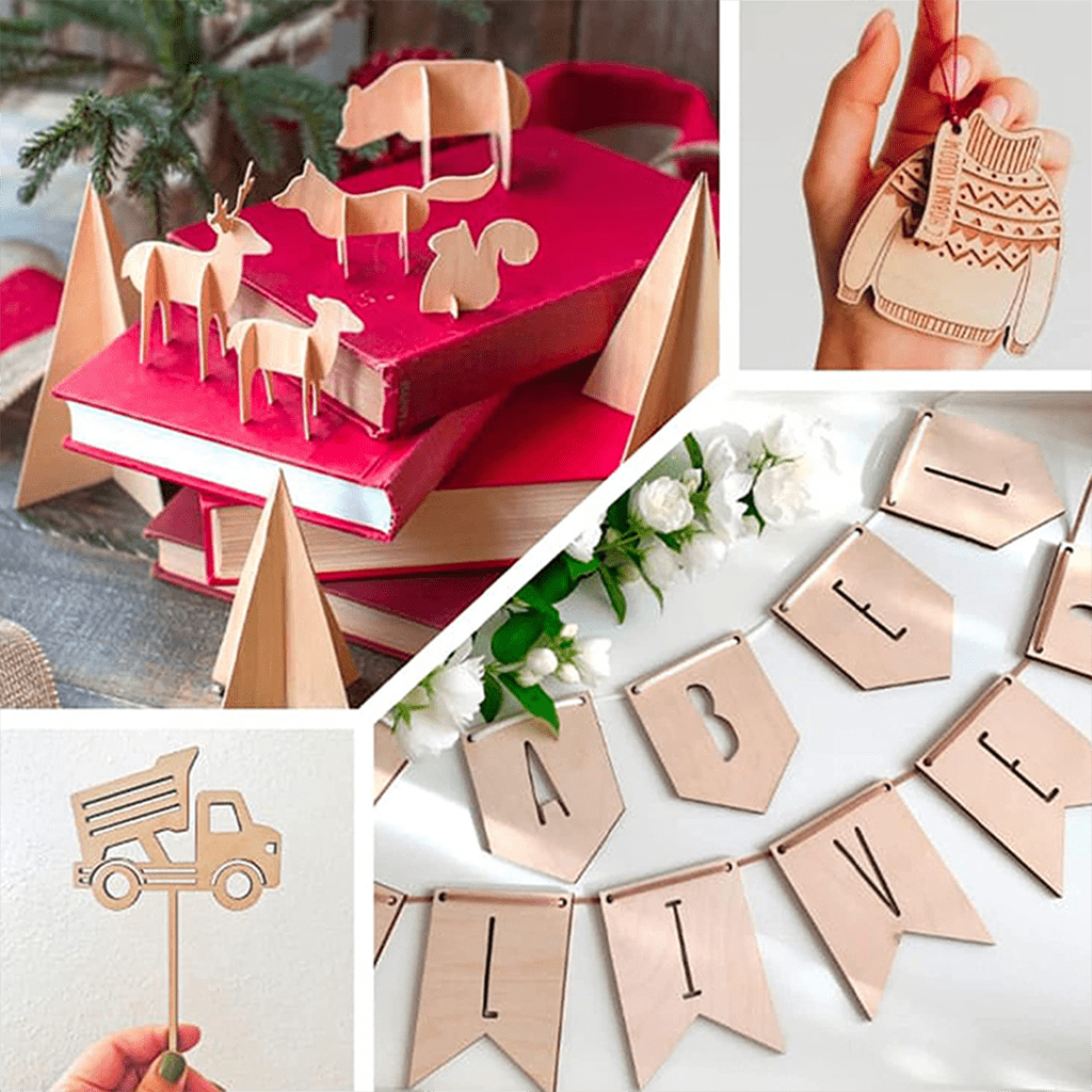 8 X 4inch/20*10cm - 2mm 4pcsThick Wood Unfinished Planks, Blank Wood ...