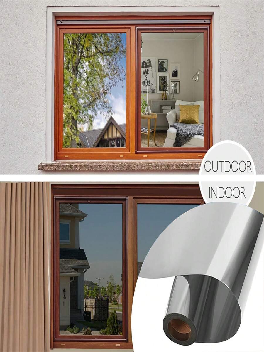 Window Film Privacy One Way Mirror Glass Tint Heat Control Sun UV Blocking Sliding Door Tinting ...