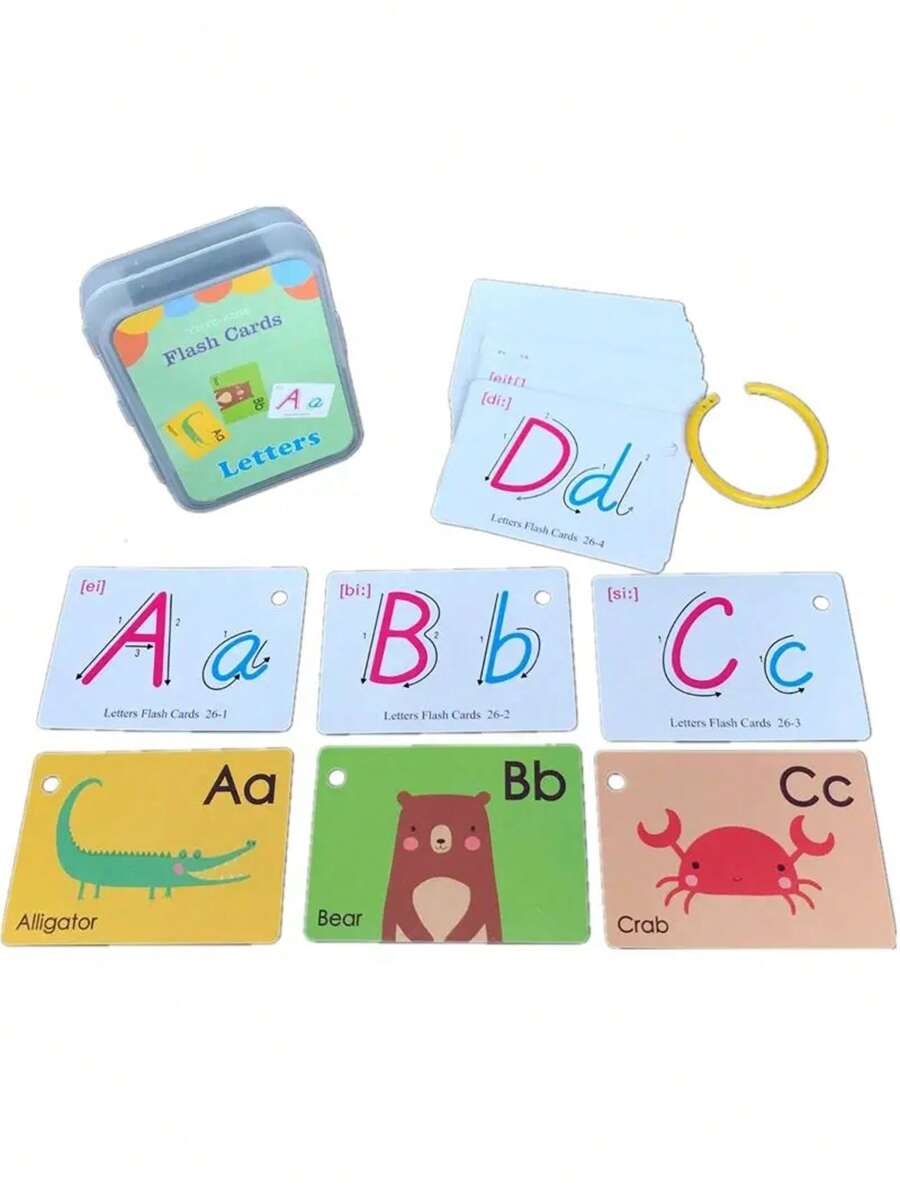 1set Of 27pcs English Alphabet & Word Recognition Flashcards With ...