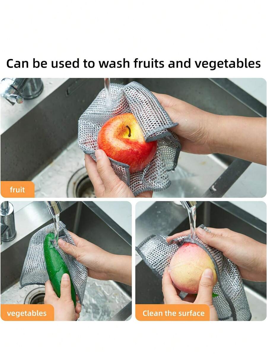 2/5/10pcs Multipurpose Wire Miracle Cleaning Cloths, Magnifying Wire ...