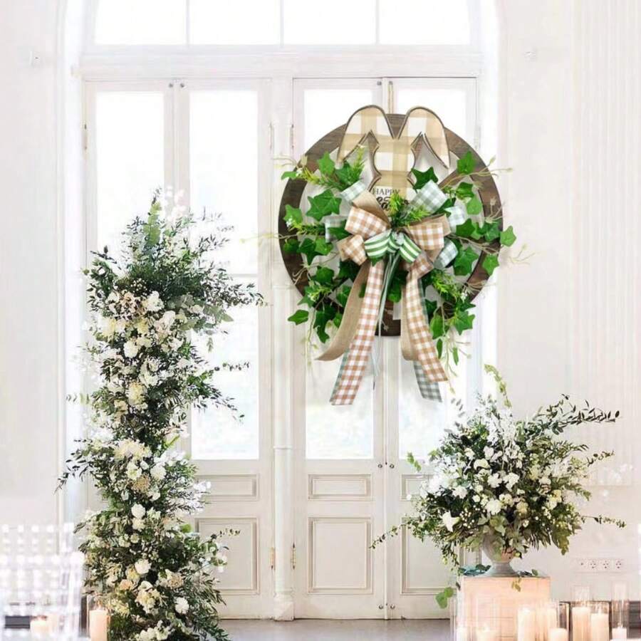 Rabbit & Wheel Wreath Easter Wreath Farmhouse Yard Decor Wreath | SHEIN USA