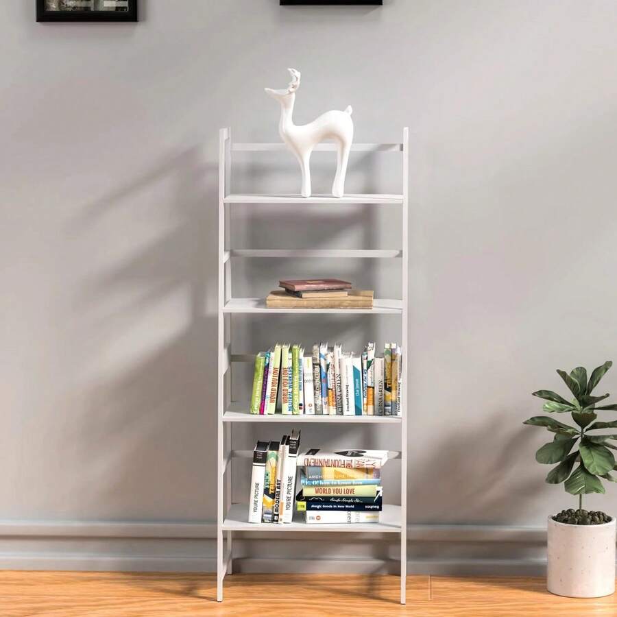 4 Tier Book Shelves, Bookcase Storage Shelves Bookcase, Ladder Shelves ...